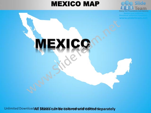 Mexico country editable powerpoint maps with states and counties ...