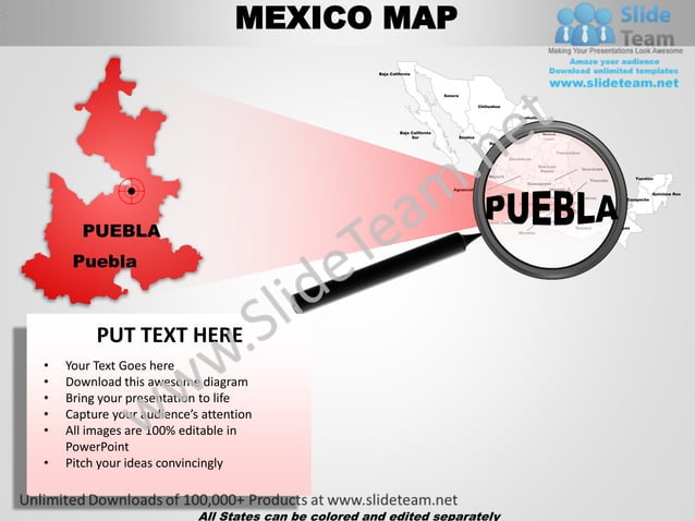 Mexico country editable powerpoint maps with states and counties ...