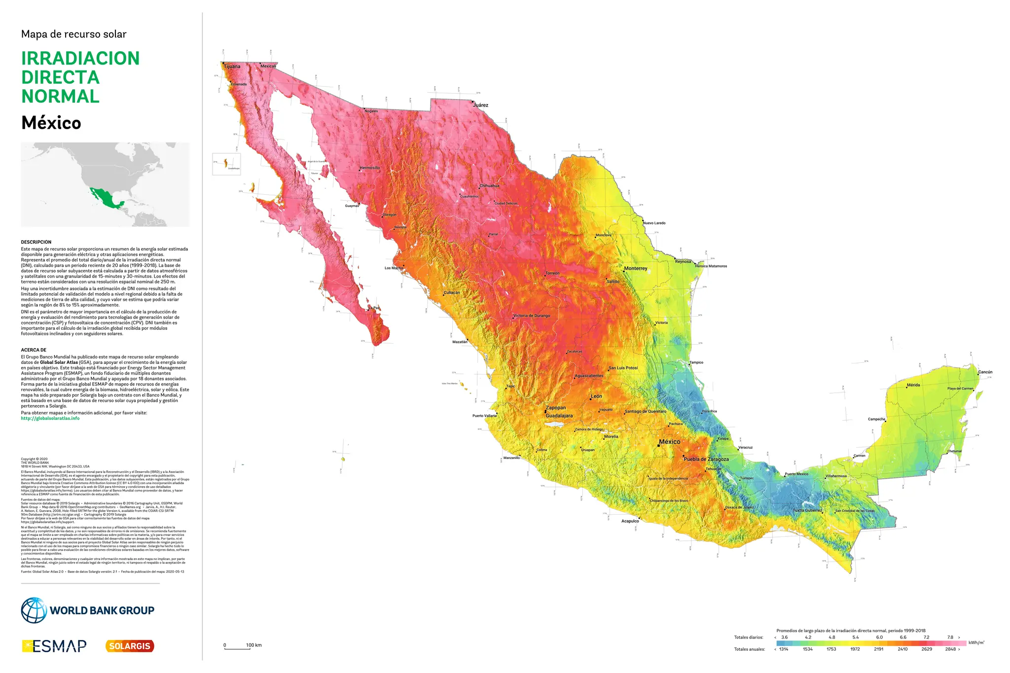 Recurso solar de la República Mexicana - Irradiación directa normal ...