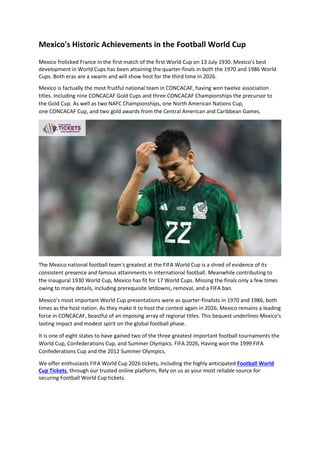 Mexico FIFA World Cup Participation History.docx
