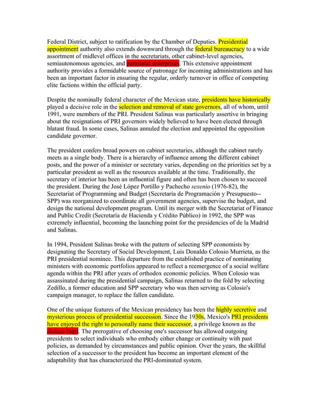 Mexico's Governmental Structure | DOC