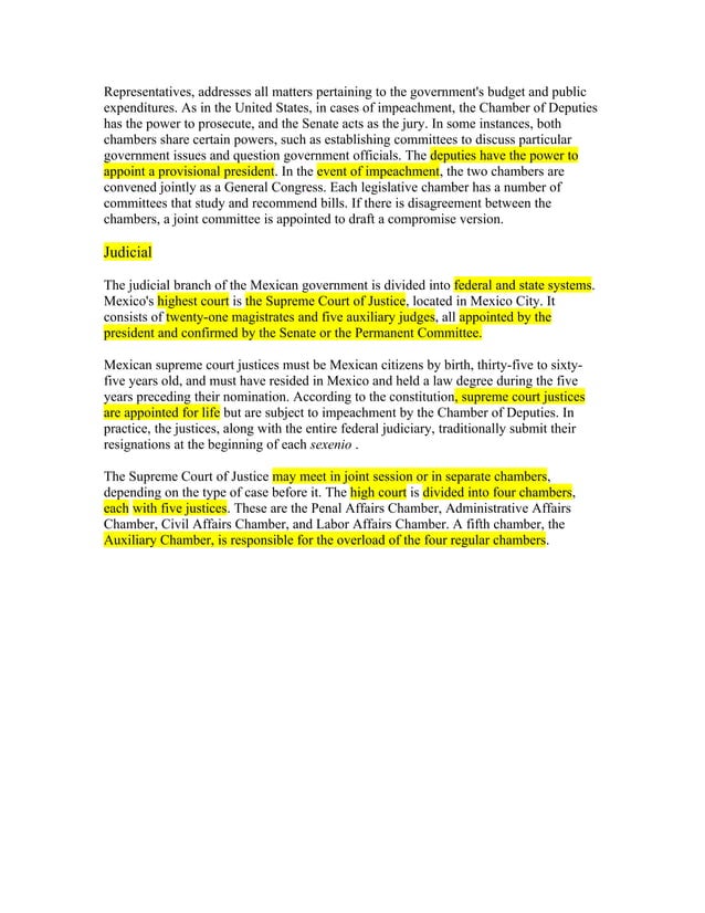 Mexico's Governmental Structure | DOC