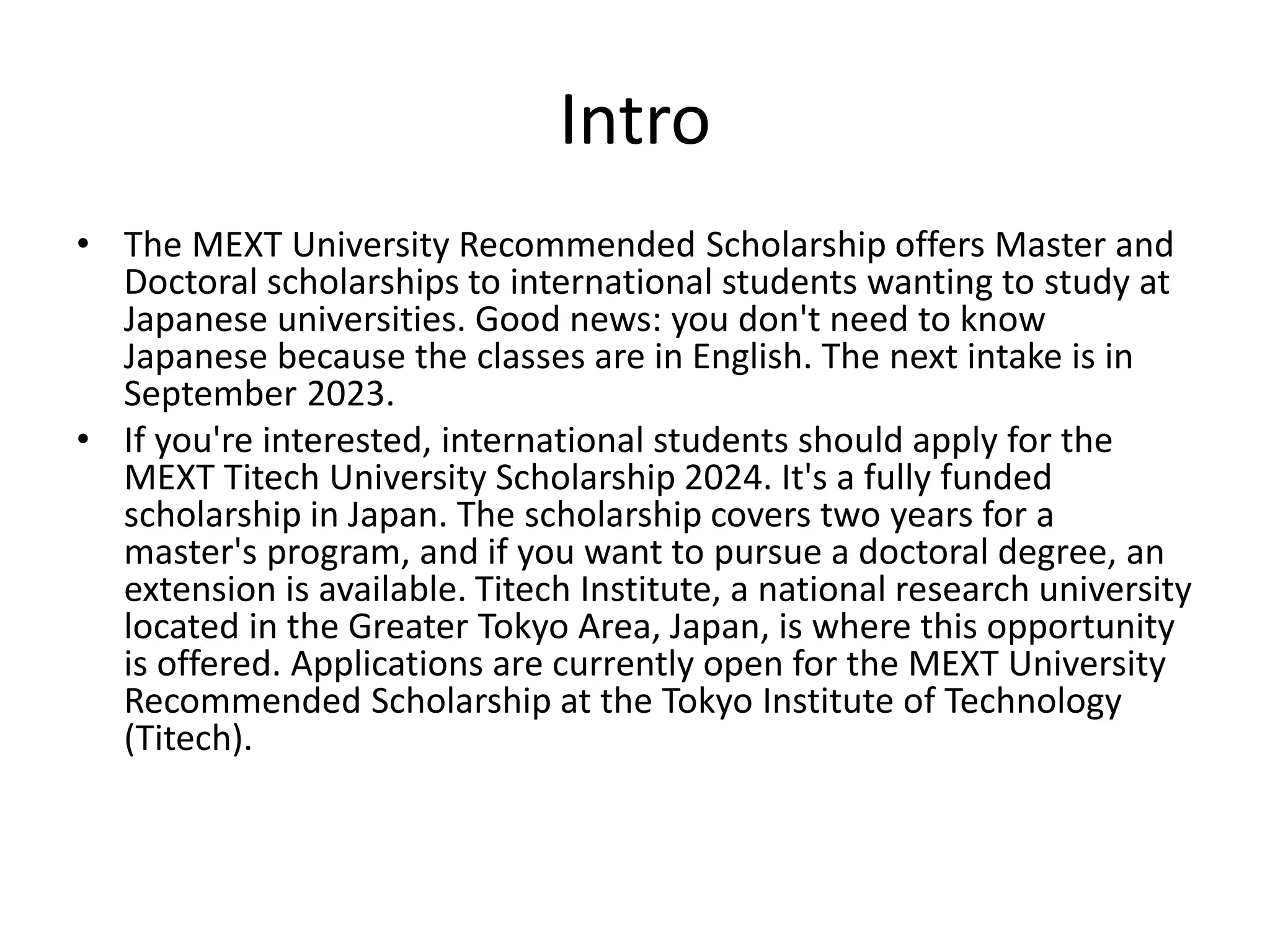 MEXT Scholarship in Japan at Titech University 2024.pptx