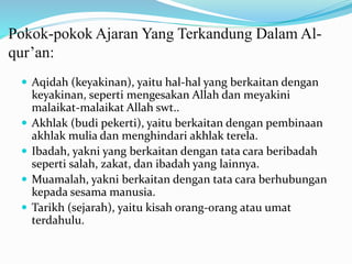 Meyakini kitab kitab allah swt, mencintai al-qur’an | PPTX