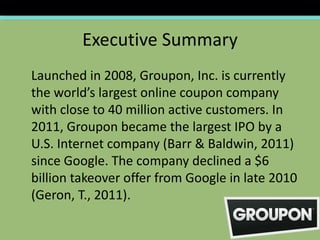 Groupon Business Model Analysis | PPT | Internet | Computing