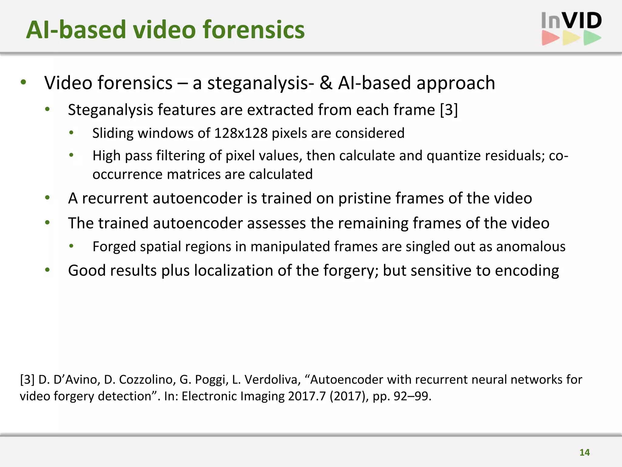 Video & AI: capabilities and limitations of AI in detecting video manipulations | PDF