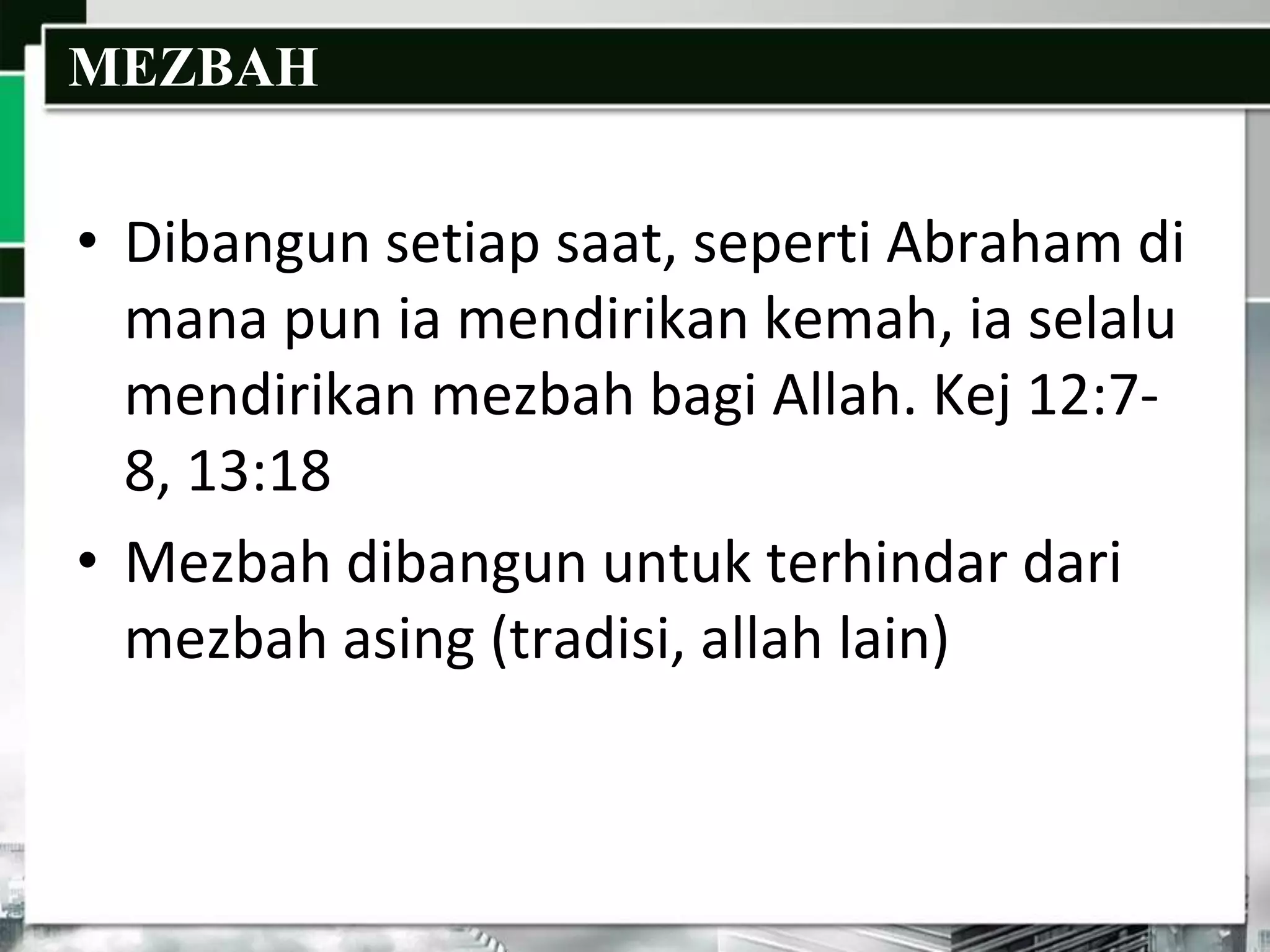 Membangun Mezbah Doa | PPTX