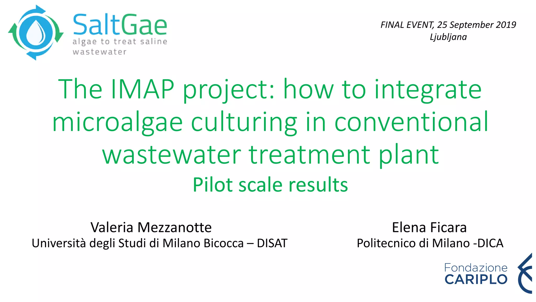 The IMAP project - SaltGae Final event | PPT