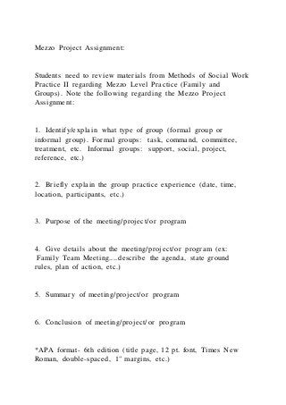 Mezzo Project AssignmentStudents need to review materials fro | DOCX