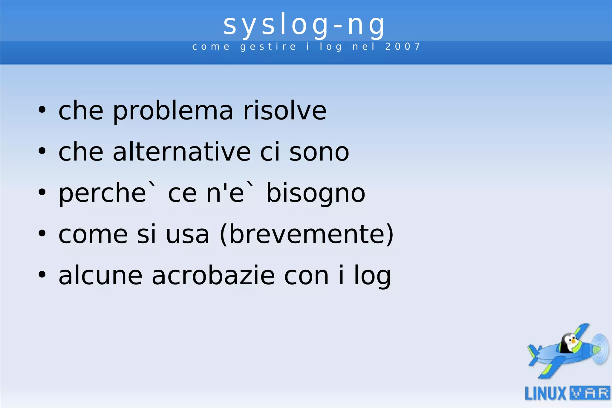 Mezzora syslog-ng | PPT