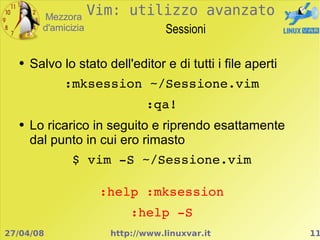 Mezzora Vim Avanzato | ODP