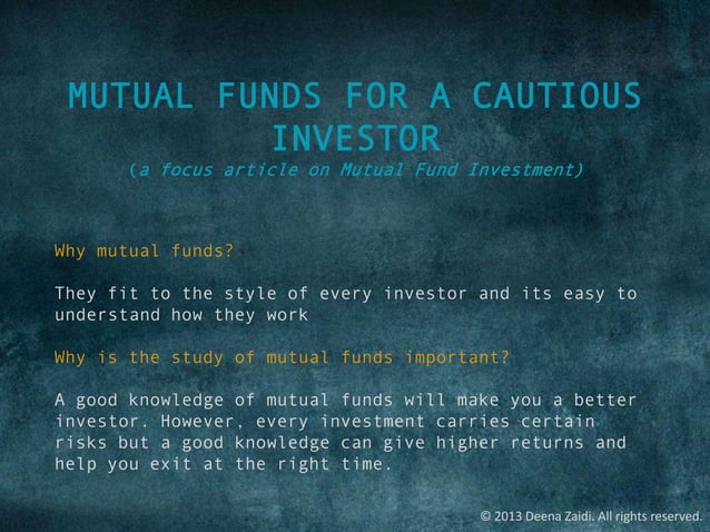 Mutual Funds for a cautious investor! | PPT