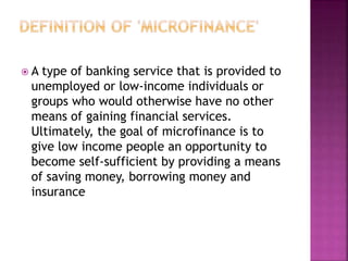 Micro finance theory | PPTX