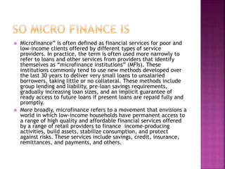 Micro finance theory | PPTX