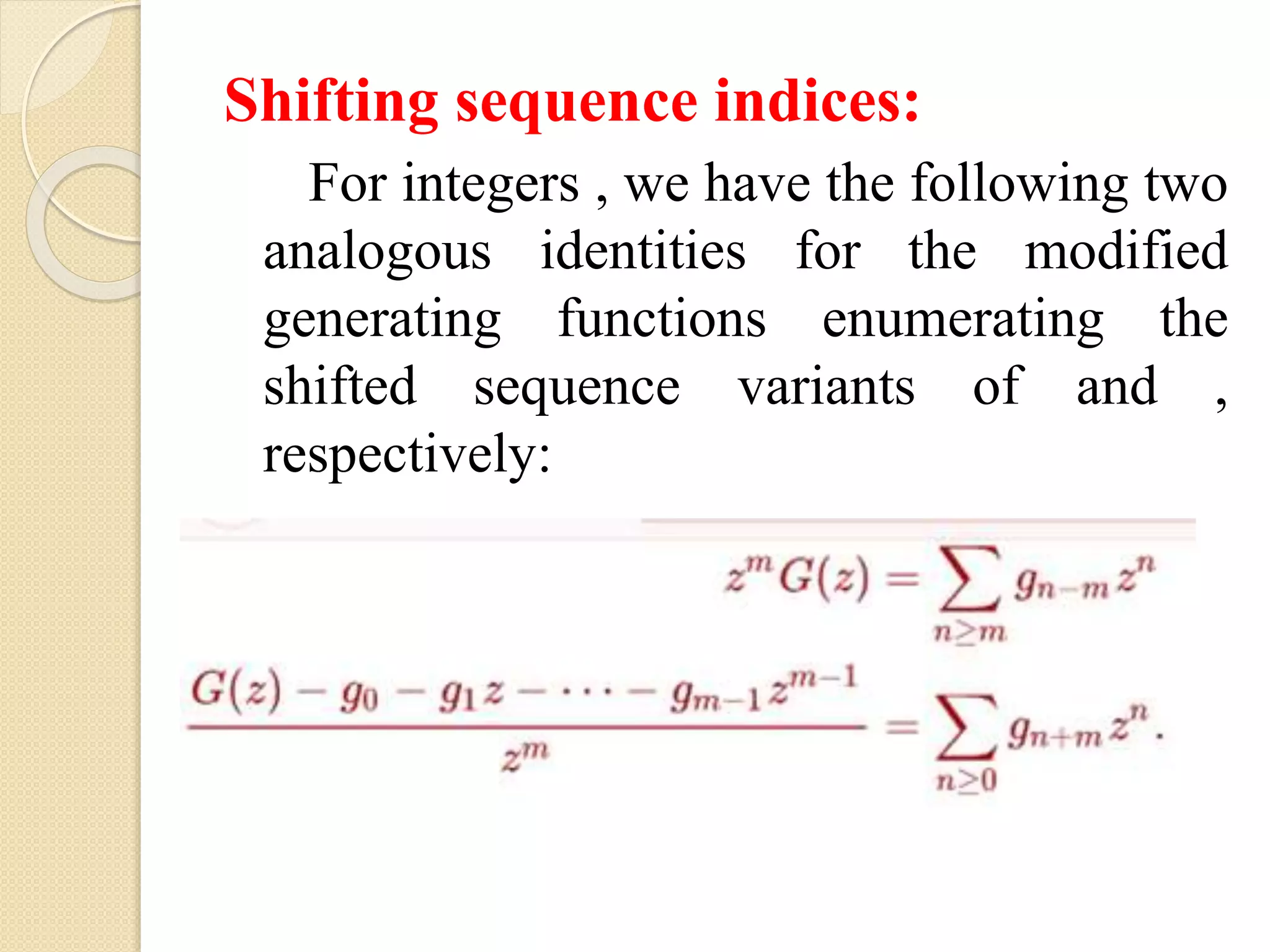 Generating functions | PPT