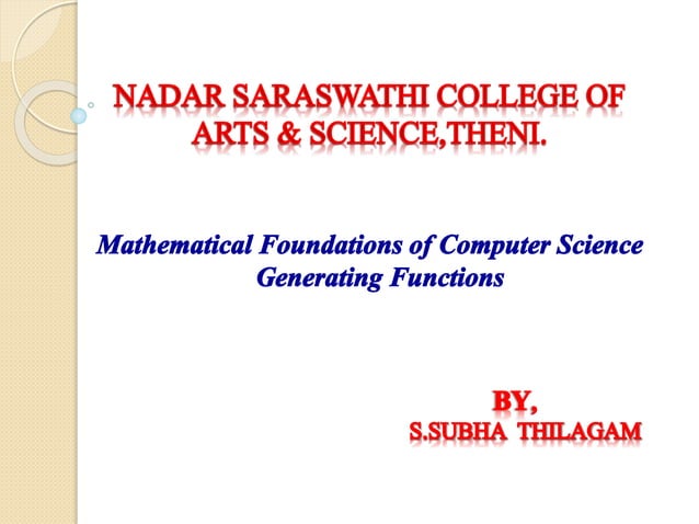Generating functions | PPTX
