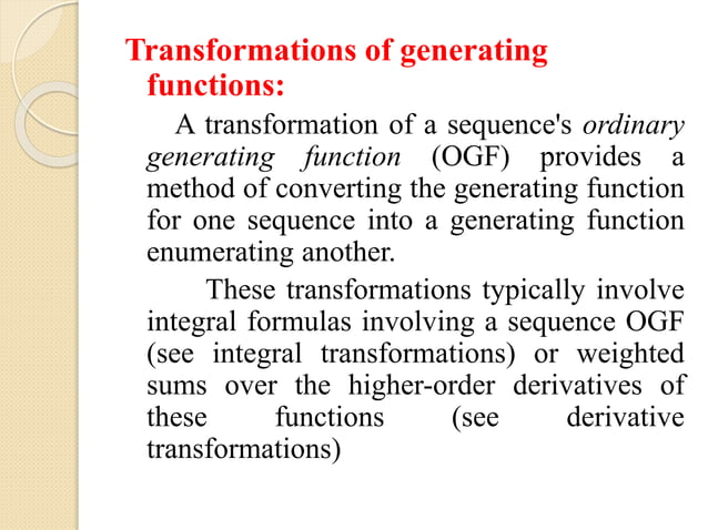 Generating functions | PPTX