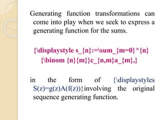 Generating functions | PPTX