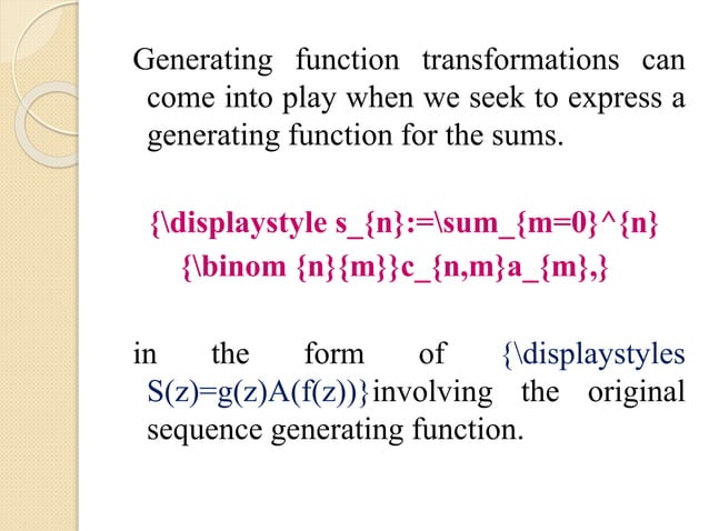 Generating functions | PPTX