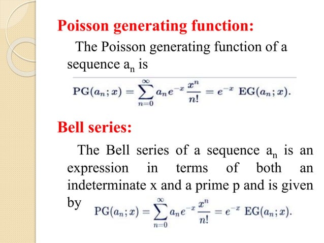 Generating functions | PPT