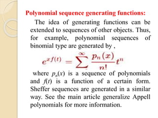 Generating functions | PPTX