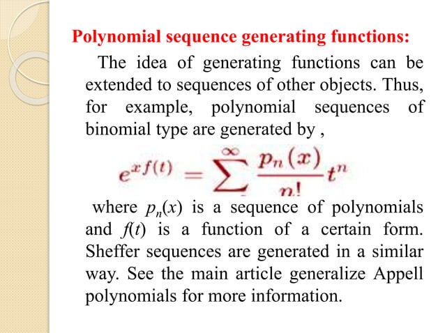 Generating functions | PPTX