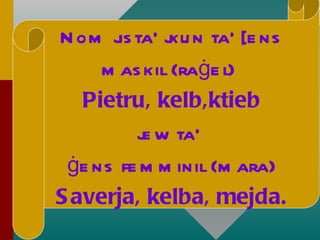 Maskil u Femminil | PPT