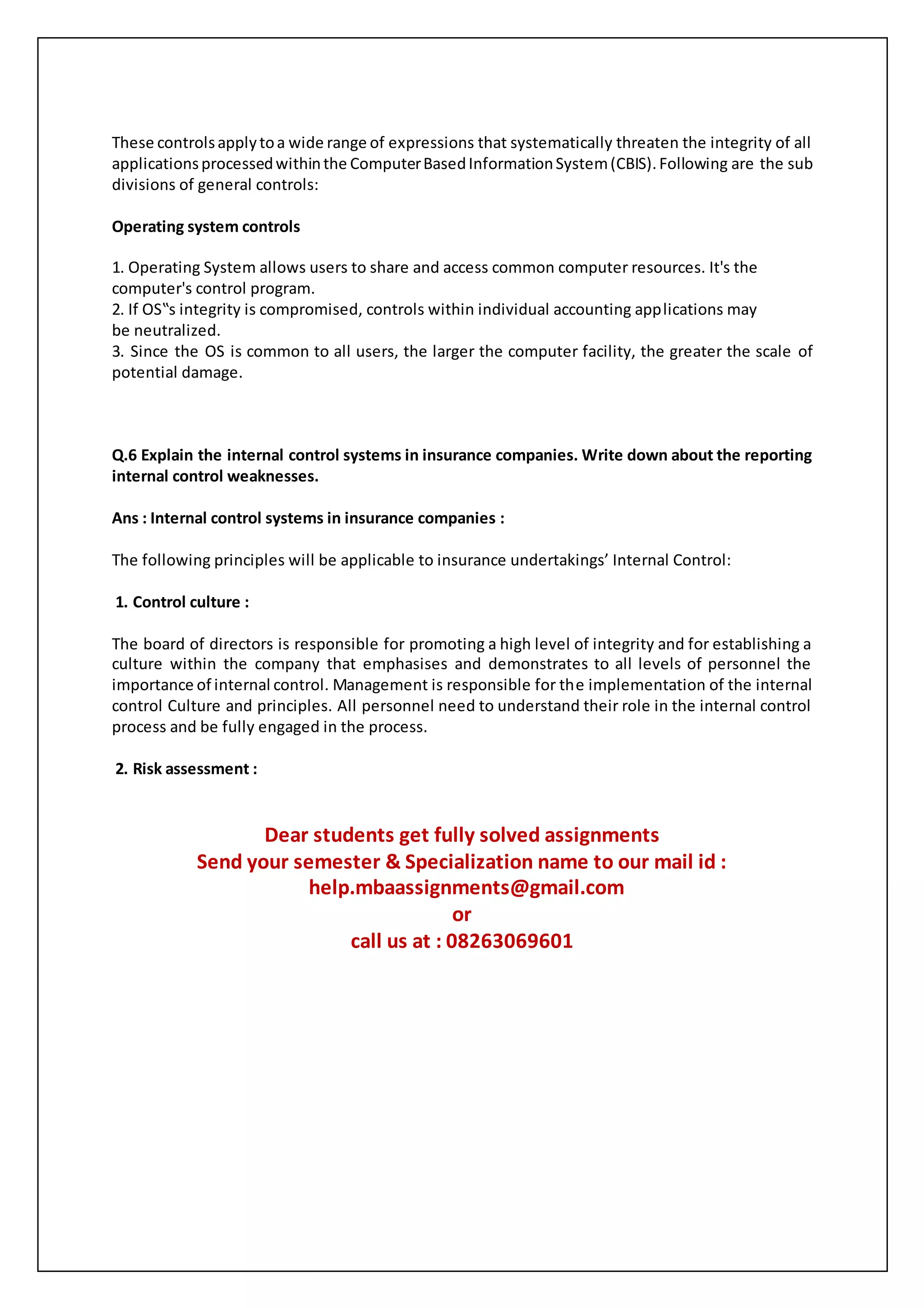 Mf0013 & internal audit & control | PDF