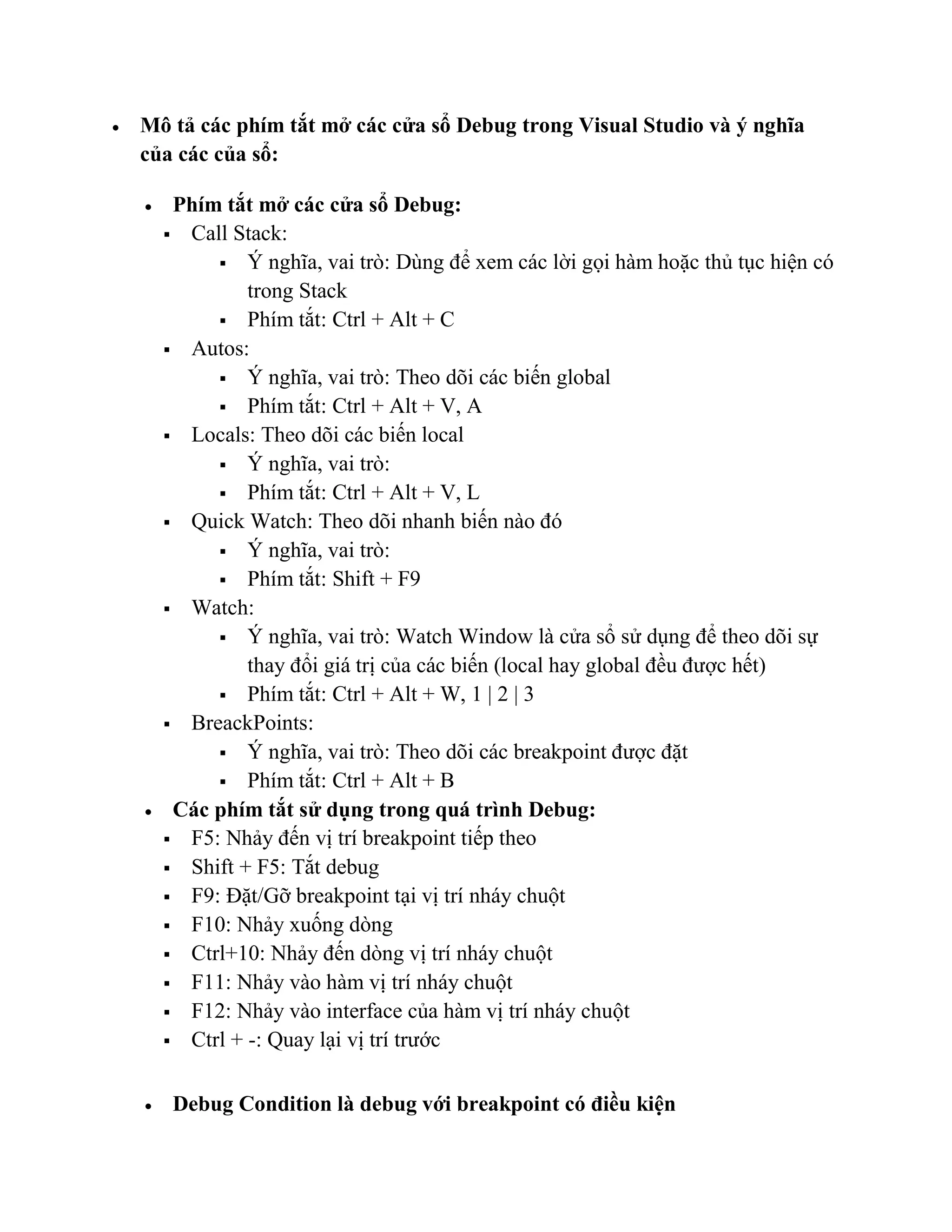 Kỹ năng debug c# | DOCX