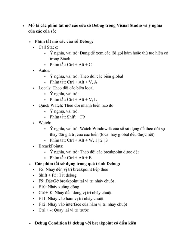 Kỹ năng debug c# | DOCX