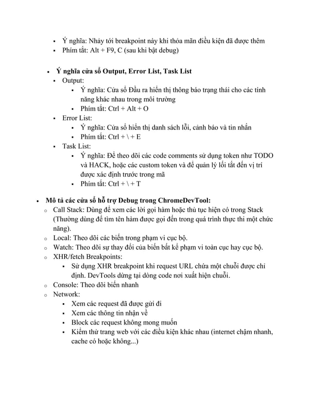 Kỹ năng debug c# | DOCX