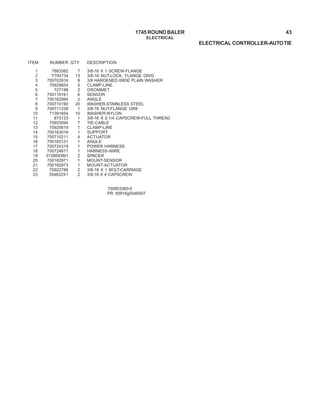 Massey Ferguson 1745 round baler parts book | PDF