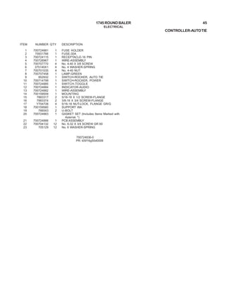Massey Ferguson 1745 round baler parts book | PDF