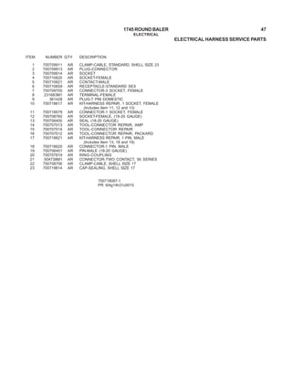 Massey Ferguson 1745 round baler parts book | PDF
