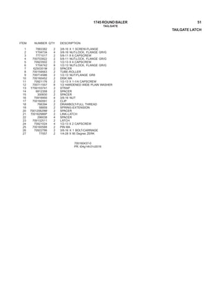Massey Ferguson 1745 round baler parts book | PDF
