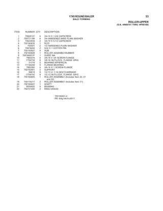 Massey Ferguson 1745 round baler parts book | PDF
