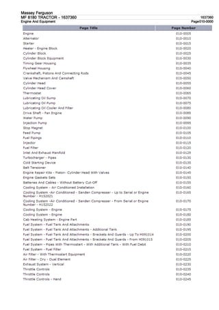 Massey ferguson Mf 8180 parts catalog | PDF