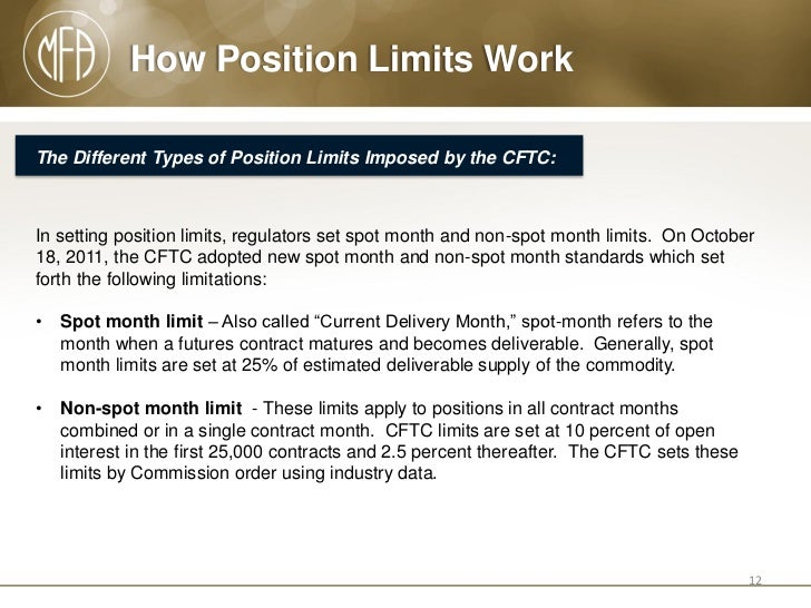 Position Limits: A Brief History and Discussion of Recent Regulatory