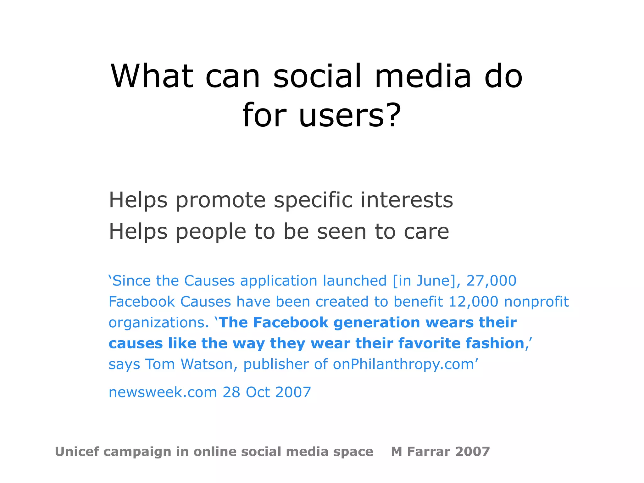 Unicef social media campaign | PPT