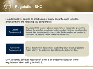 Short Selling: A Brief Overview and Regulatory Update | PDF