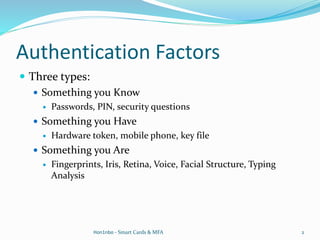 Intro to Smart Cards & Multi-Factor Authentication | PPTX
