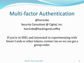Intro to Smart Cards & Multi-Factor Authentication | PPTX