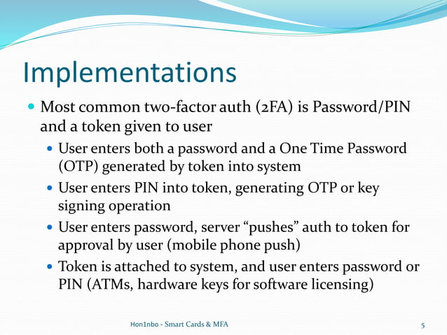 Intro to Smart Cards & Multi-Factor Authentication | PPT