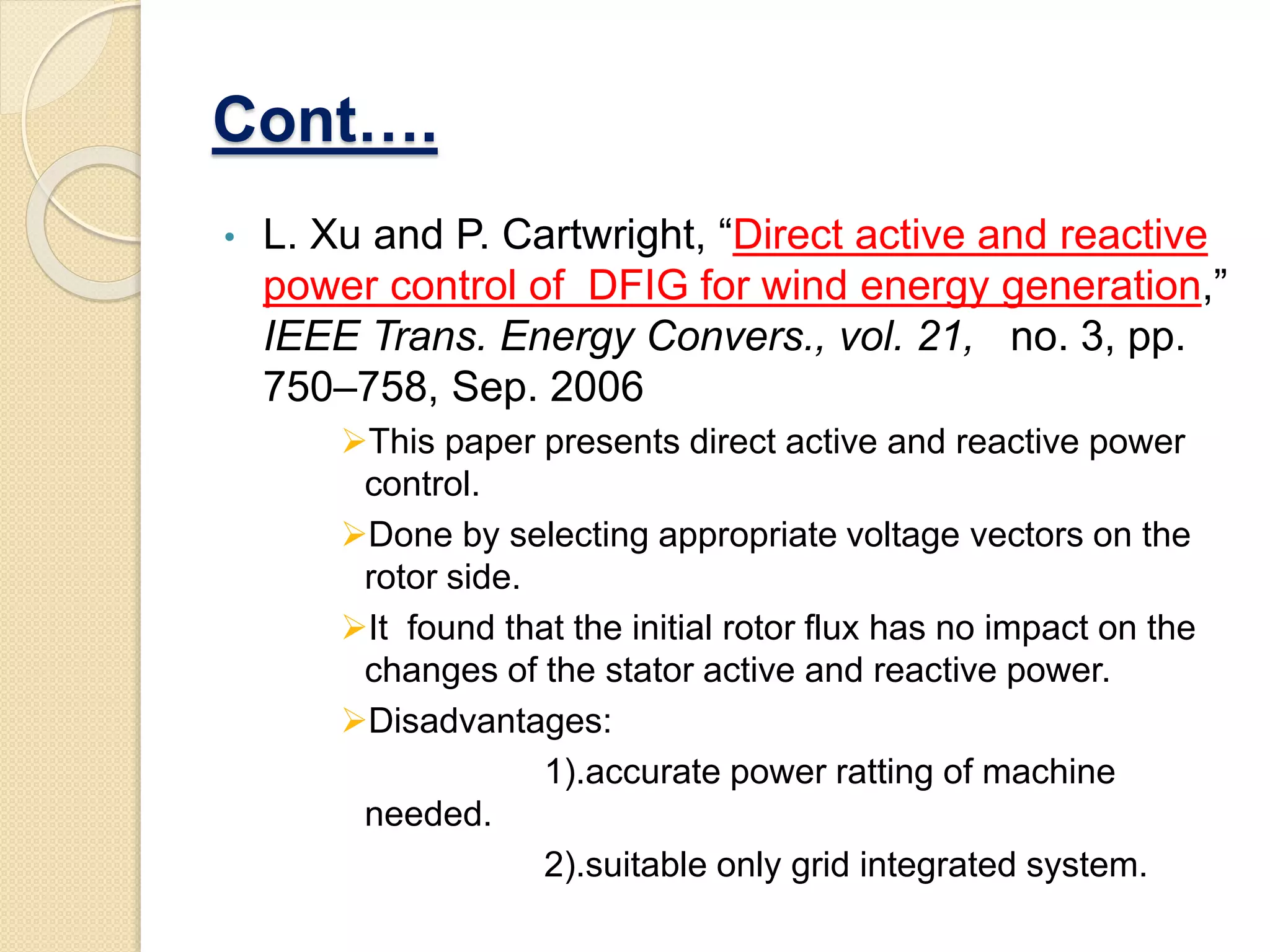 Mfc based doubled fed induction generator in wind energy conversion ...