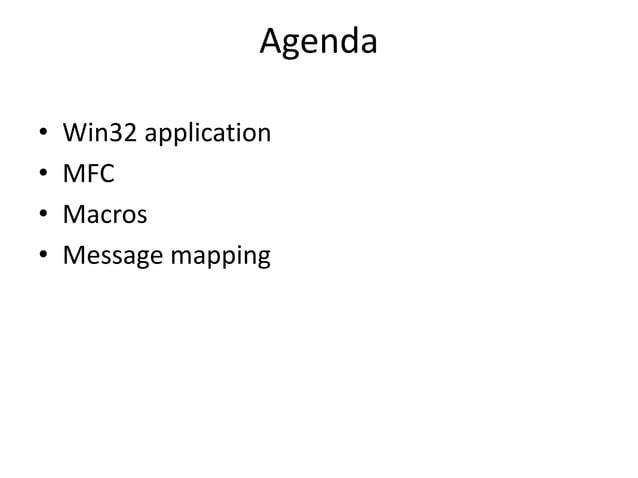 MFC Message Handling | PPTX | Operating Systems | Computer Software and Applications