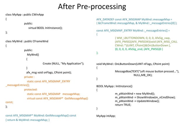 Mfc Message Handling Pptx Operating Systems Computer Software And Applications