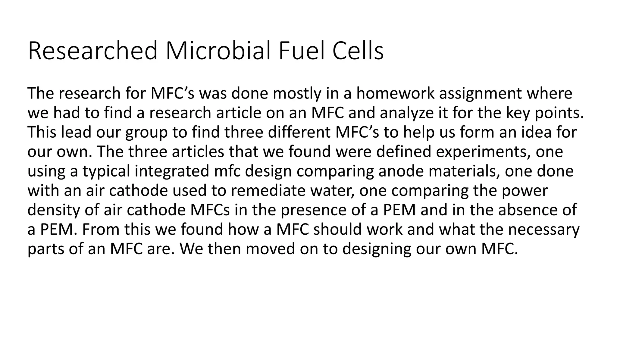 Microbial Fuel Cell | PPT