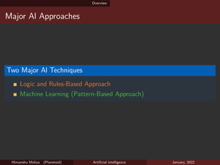 Artificial intelligence and Machine learning Applications | PDF