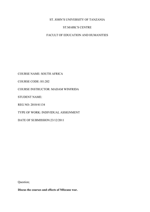 Mfecane was the period of widespreading warfare plundening disturbances ...