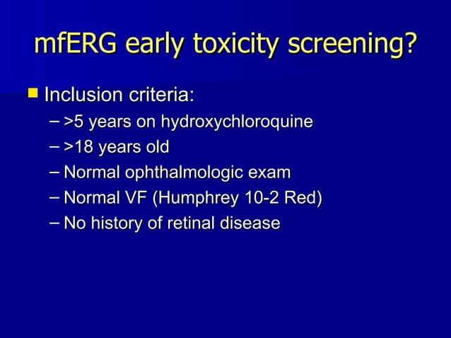 Multifcoal ERG in Hydroxychloroquine Retinopathy | PPT | Eye and Vision ...